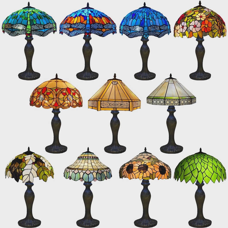 Table Lamp 16 Inch Handcrafted Tiffany-style Stained Glass Vintage Desk ...