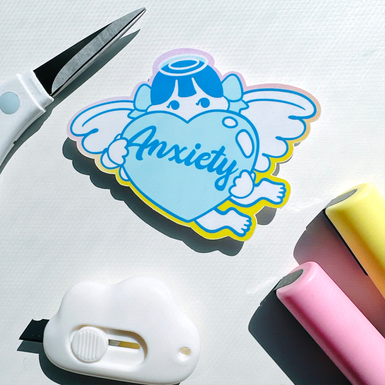 Anxiety Angel Vinyl Sticker - Etsy