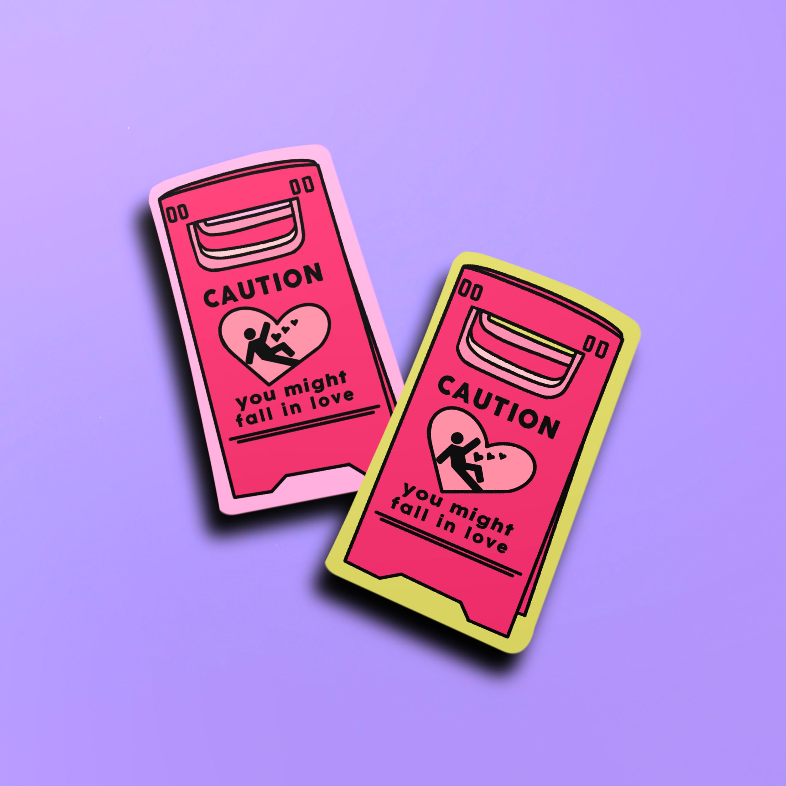 Caution Falling in Love Vinyl Sticker Kindle Stickers, Funny Unique ...