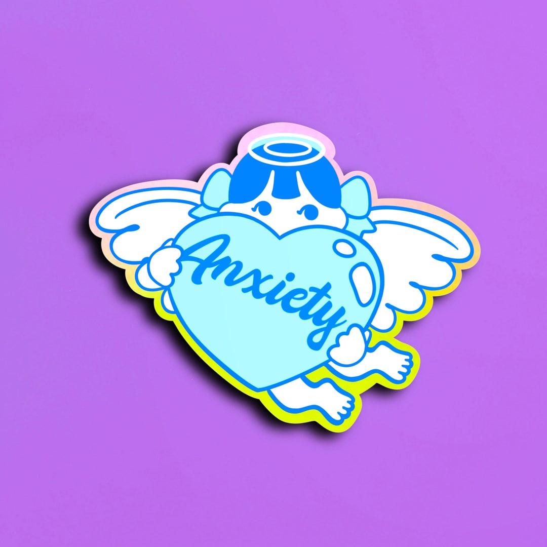 Anxiety Angel Vinyl Sticker - Etsy