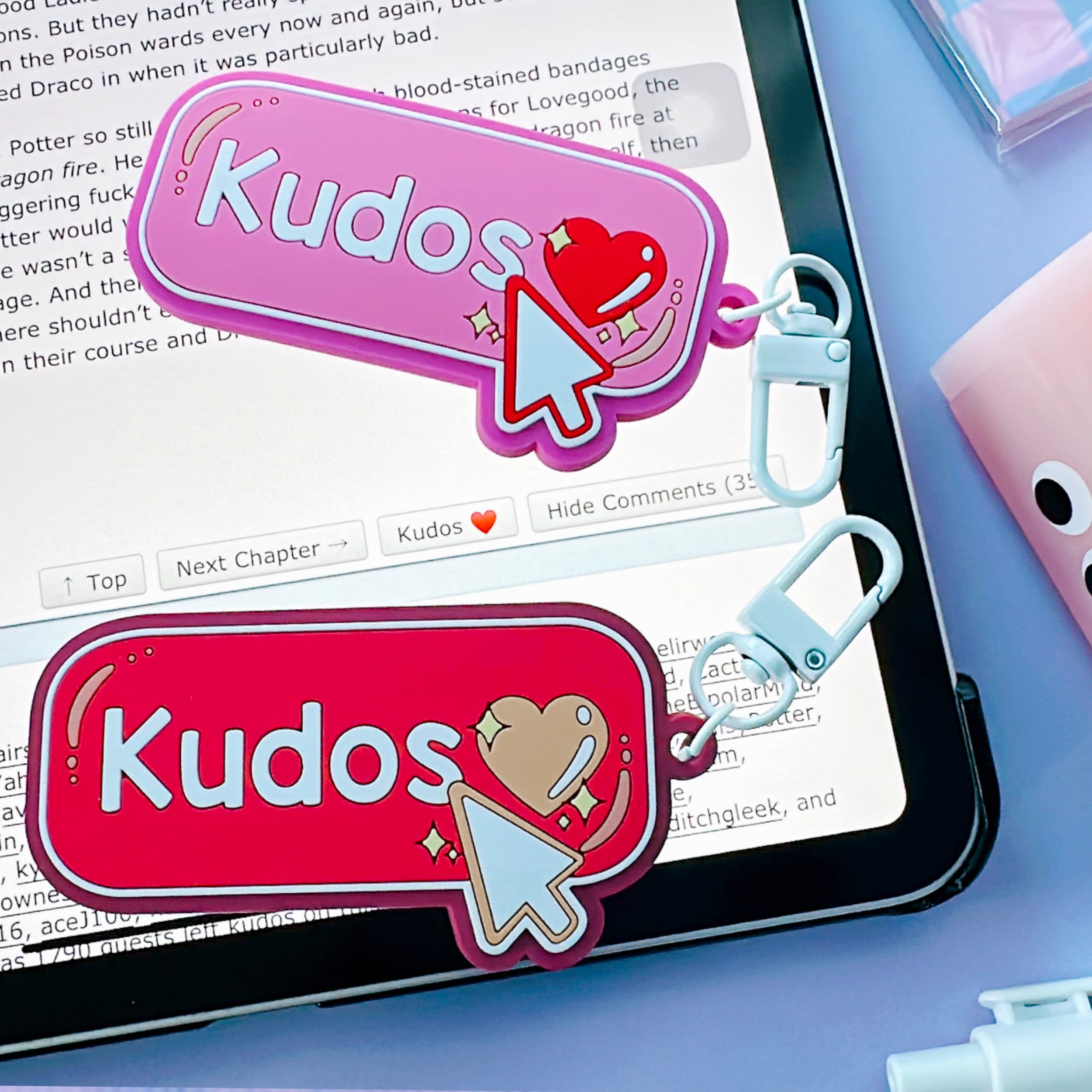 AO3 Kudos! Keychain | Bookish Merch, Stocking Stuffer, Writer Author ...