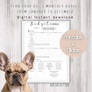Pet Budget Binder, Monthly Budget Tracker, Dog Budget, Budget Planner ...