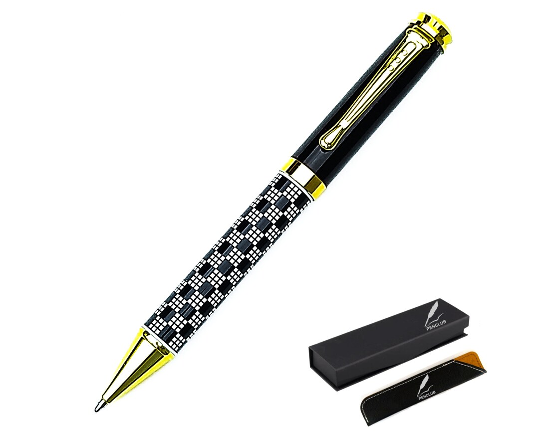 Art Deco Geometric Ebony & Ivory Personalized Ballpoint Pen - Etsy