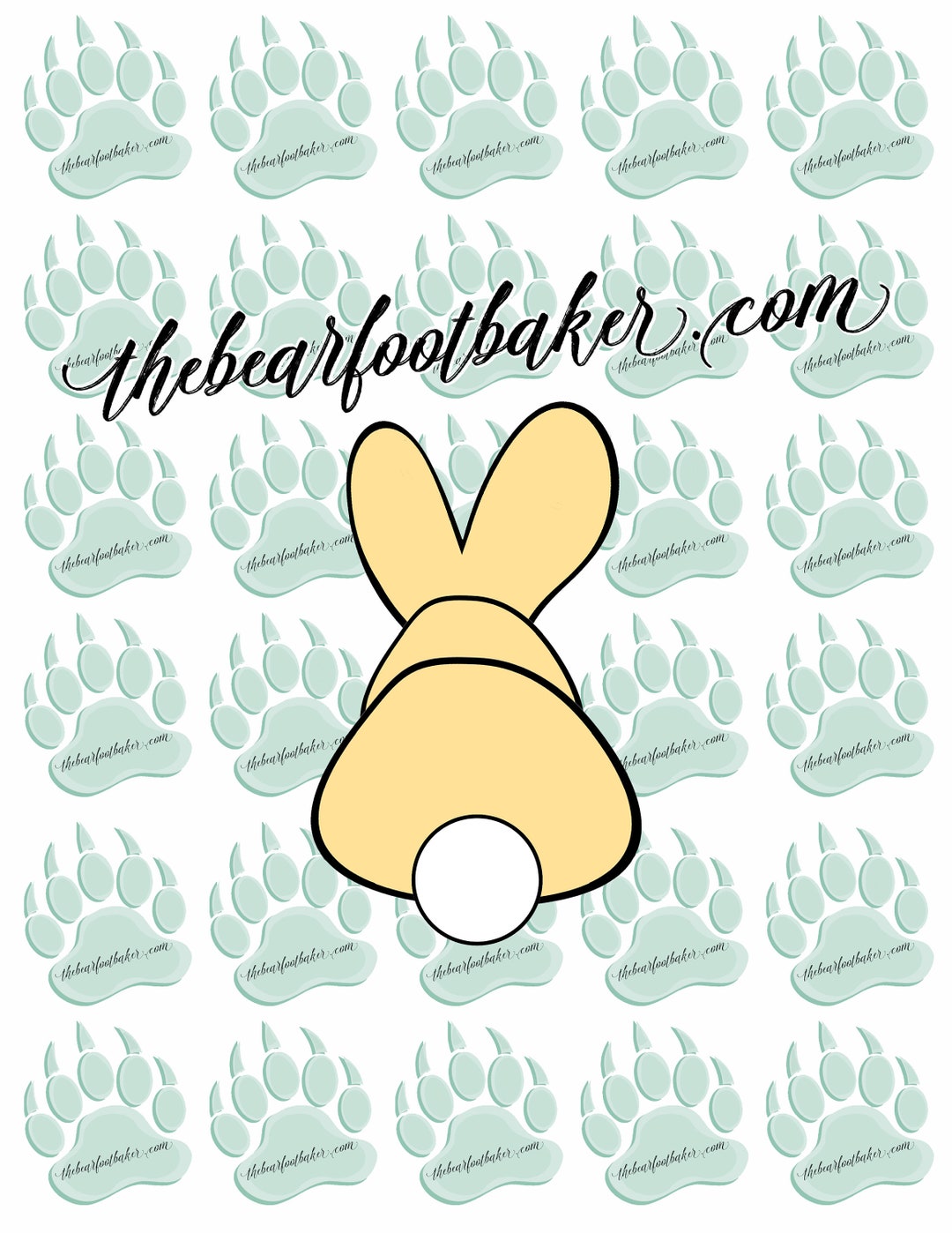 Bunny Cookie Cutter - Yellow Bunny Cookie Cutter - Animal Cookie Cutter ...