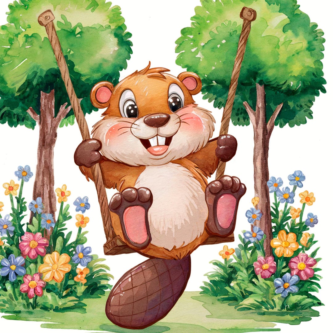 Kids Art, Watercolor Beaver for Kids Clipart,educational Art for Kids ...