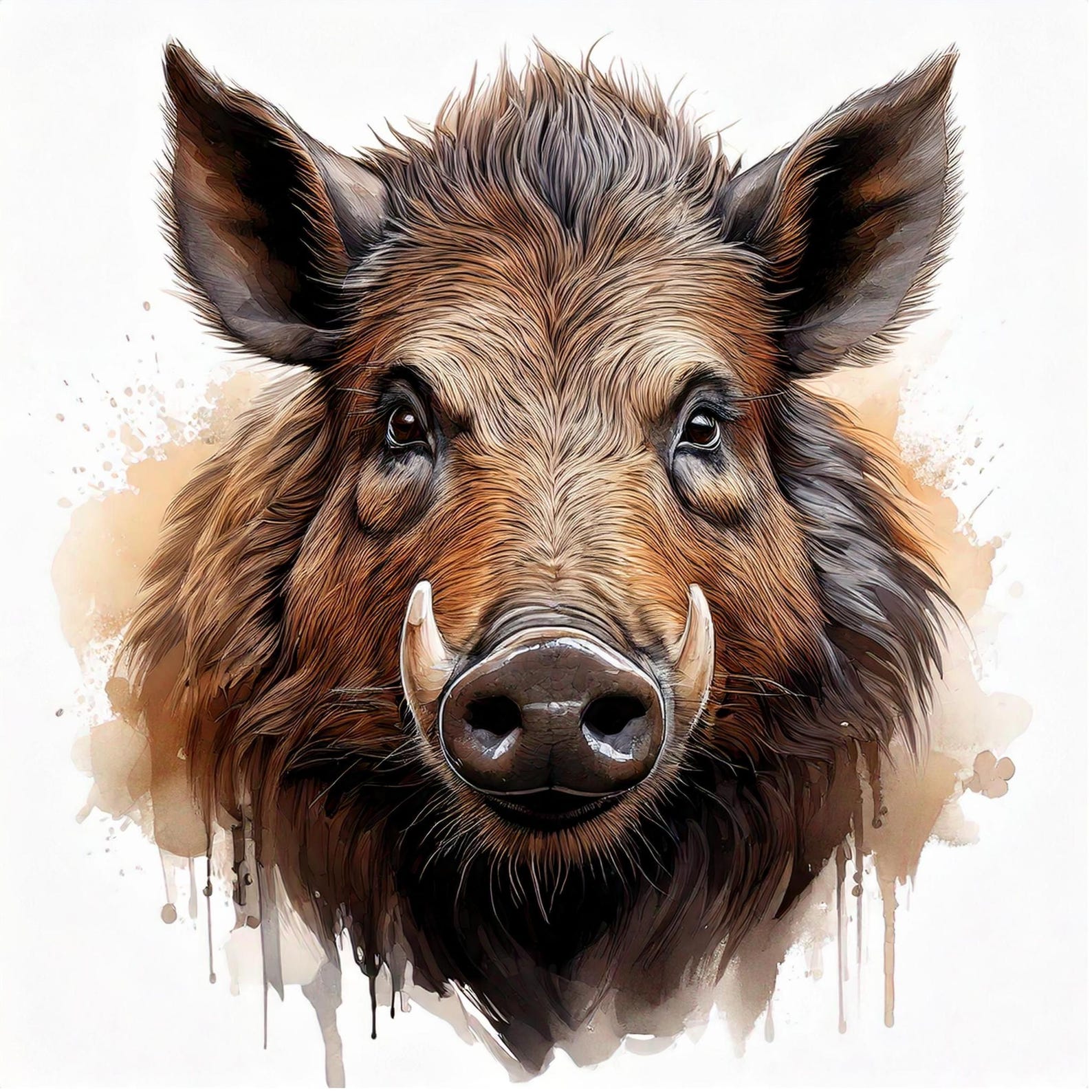 Wild Boar Clipart, Boar Head, Forest Boar, Wildlife Clipart, 27 JPG HQ ...