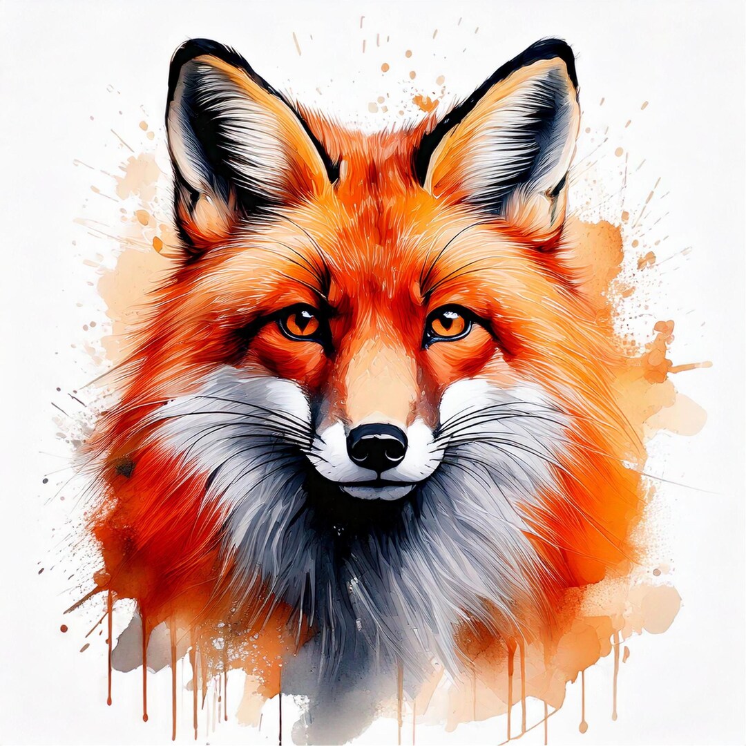 Watercolor Fox Clipart, Forest Animal, Sitting Fox, Resting Fox ...