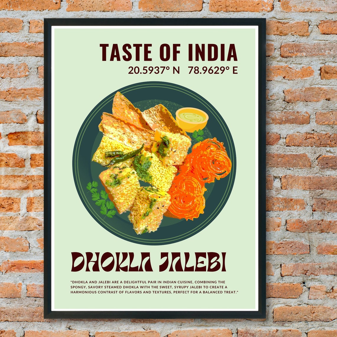 Dhokla Jalebi | India Poster | Desi Art | Kitchen Décor | Food Art ...