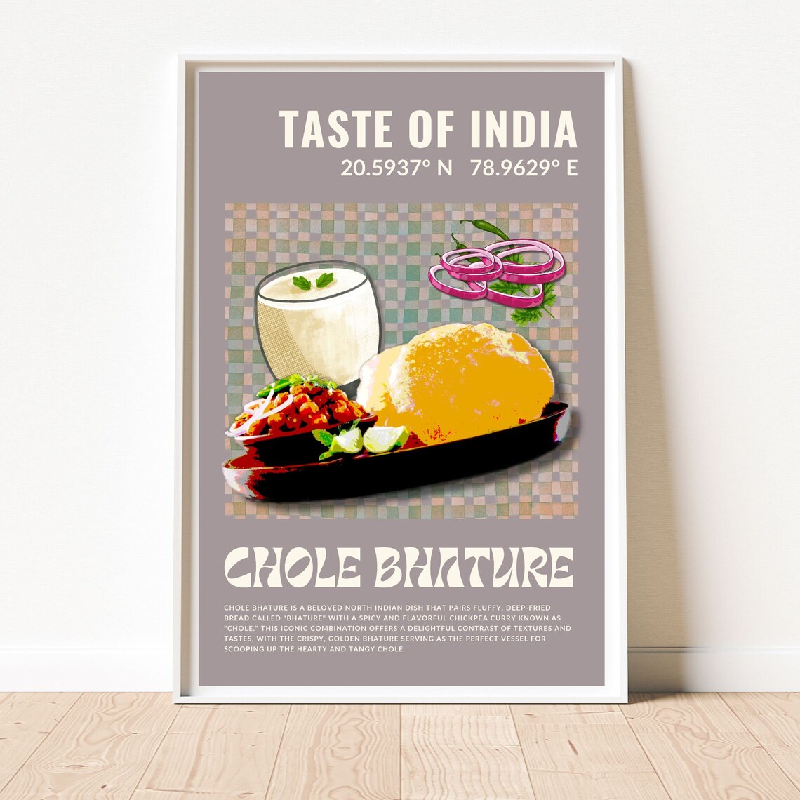 Chole Bhature | India Poster | Desi Art | Kitchen Décor | Food Art ...