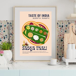 Sadya Thali | India Poster | Desi Art | Kitchen Décor | Food Art ...