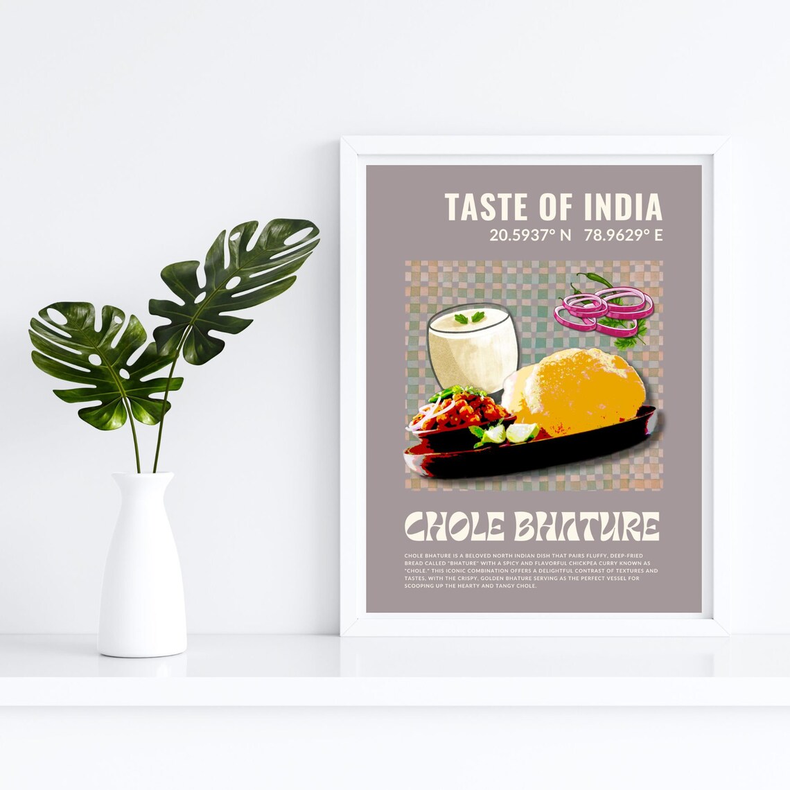 Chole Bhature | India Poster | Desi Art | Kitchen Décor | Food Art ...