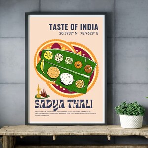 Sadya Thali | India Poster | Desi Art | Kitchen Décor | Food Art ...