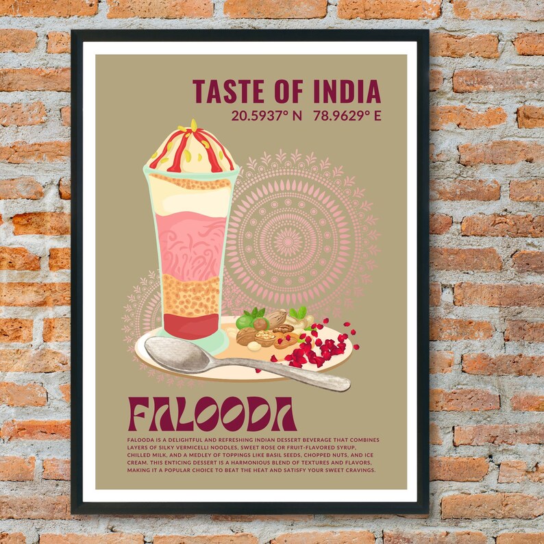 Falooda Art | India Poster | Desi Art | Kitchen Décor | Food Art ...