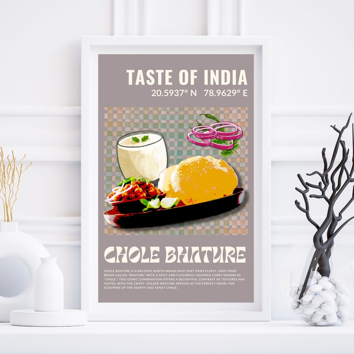 Chole Bhature | India Poster | Desi Art | Kitchen Décor | Food Art ...