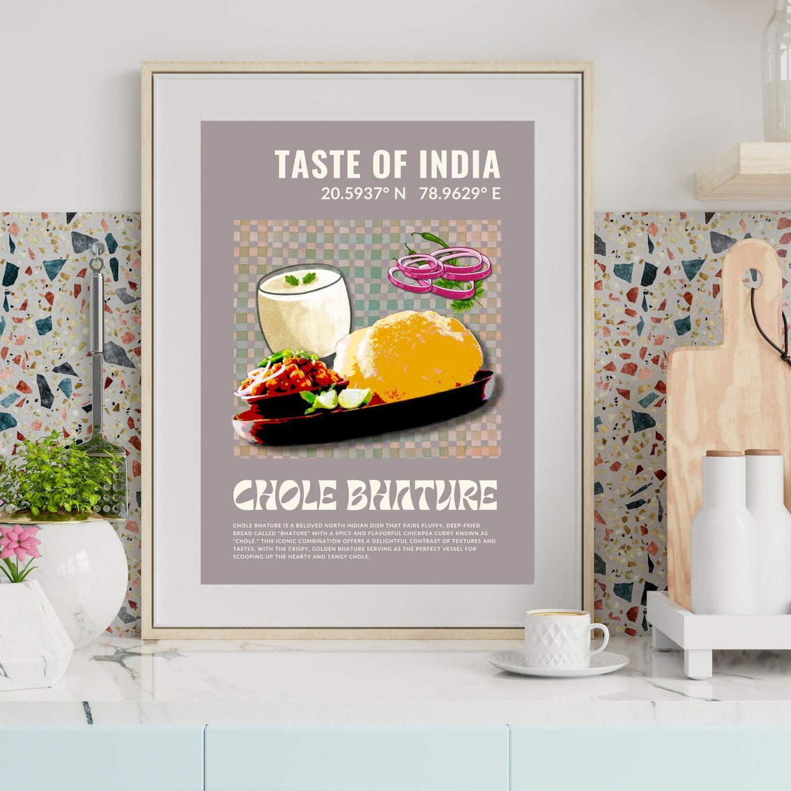 Chole Bhature | India Poster | Desi Art | Kitchen Décor | Food Art ...