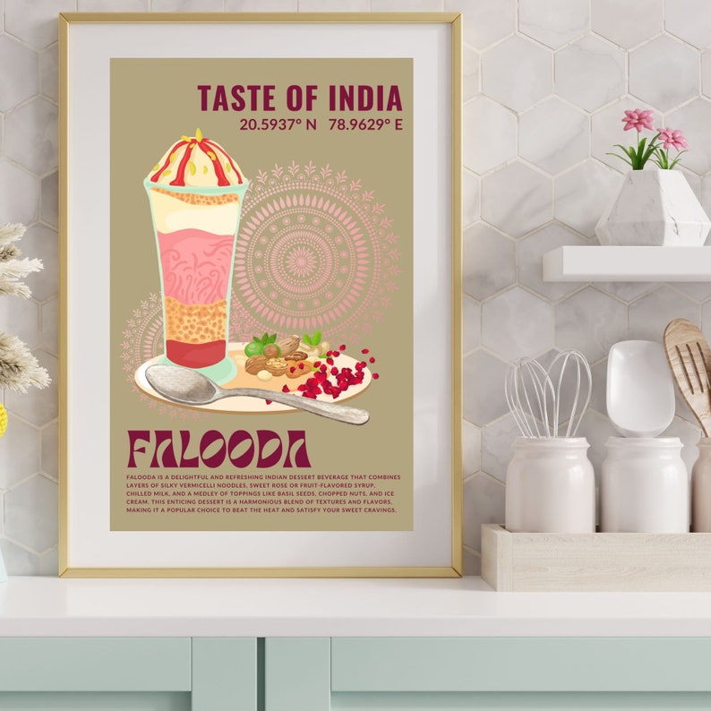 Falooda Art | India Poster | Desi Art | Kitchen Décor | Food Art ...