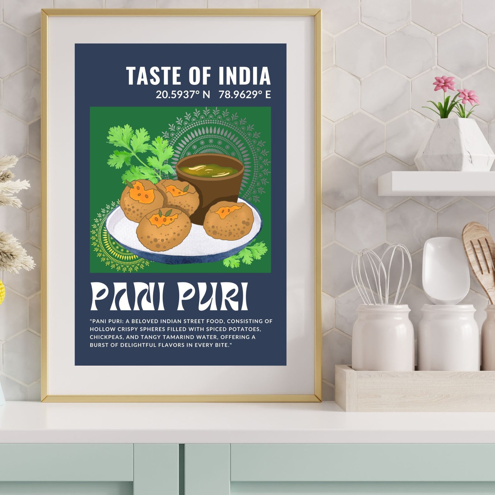 Pani Puri Art | India Poster | Desi Art | Kitchen Décor | Food Art ...