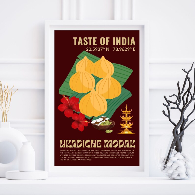 Ukadiche Modak | India Poster | Desi Art | Kitchen Décor |food Art ...