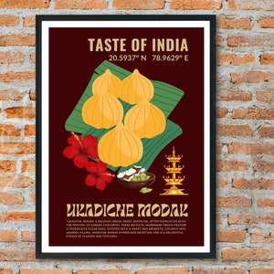 Ukadiche Modak | India Poster | Desi Art | Kitchen Décor |food Art ...