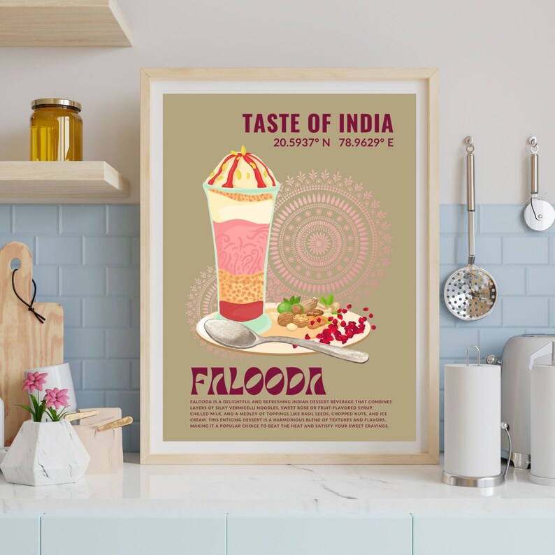 Falooda Art | India Poster | Desi Art | Kitchen Décor | Food Art ...