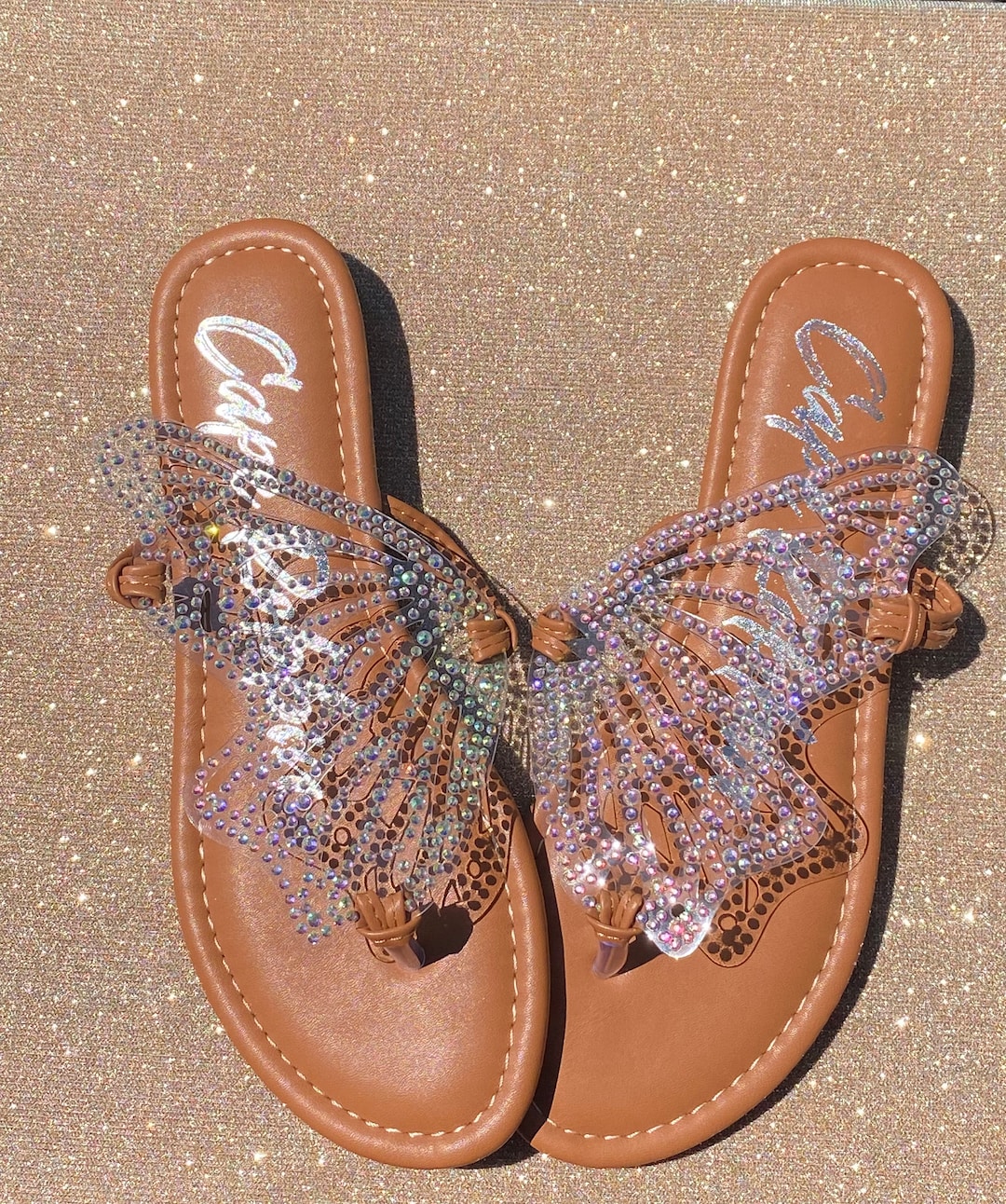 Butterfly Sandals, Woman Sandals, Comfortable Sandals, Brown Sandals ...