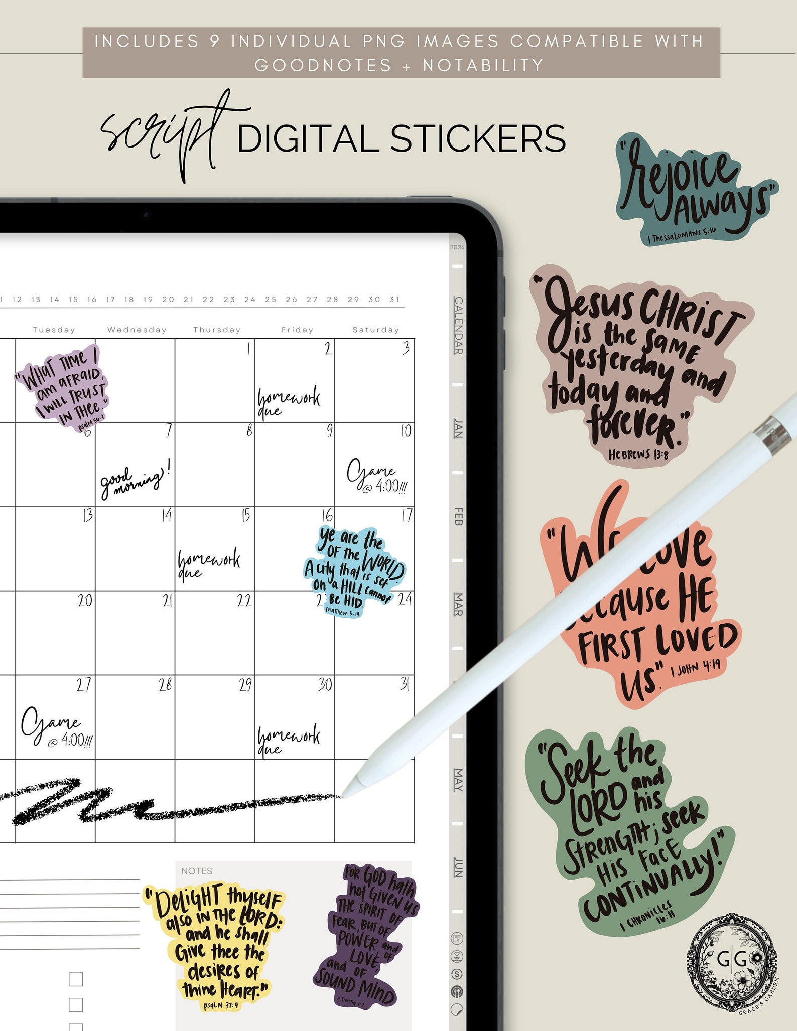 Jesus Stickers, Goodnotes Stickers, Scripture, Bible Verses Stickers ...