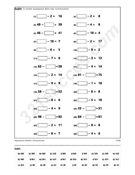 Resta De Numeros Faltantes