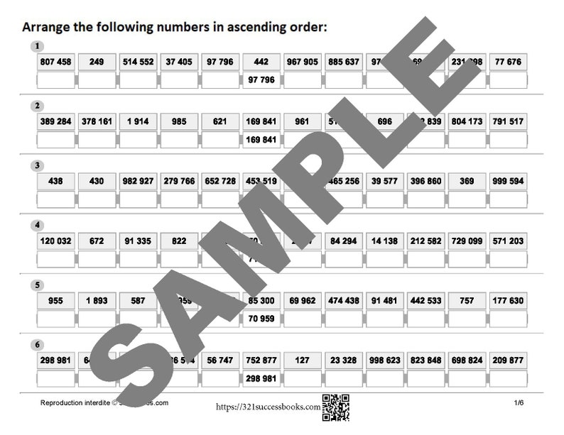 Ascending and Descending Order From 0 to 1 Million - Etsy