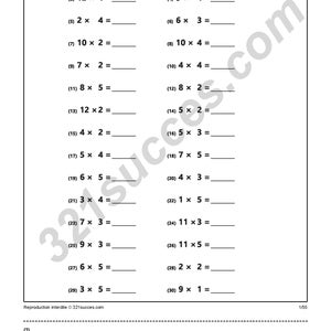 Practice Multiplication Tables Math in French - Etsy