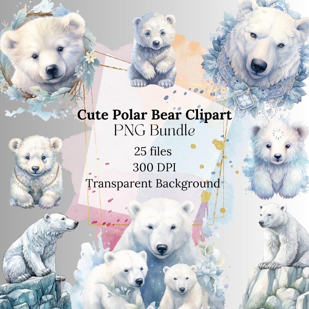 Cute Adorable Polar Bear Clipart Transparent Backgrounds, Arctic ...