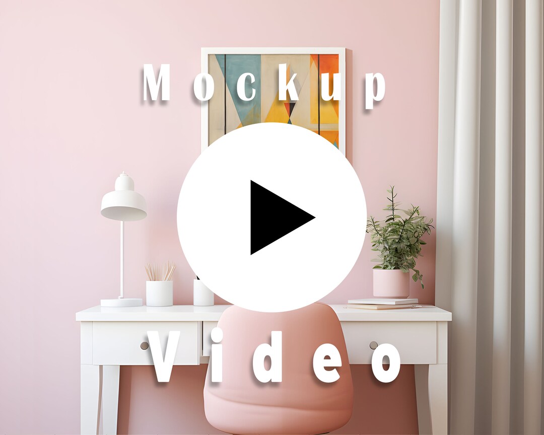 Girl Print Mp4 Mockup, Video Frame Mockup 4x6, Seamless Loop Video ...