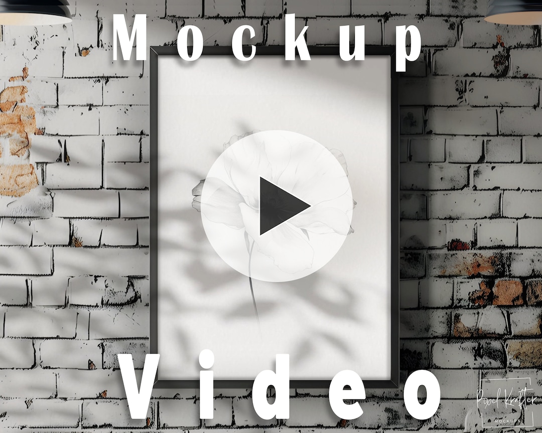 DIN A ISO Wall Art Mockup Video, Seamless Loop, Black Frame MP4 ...