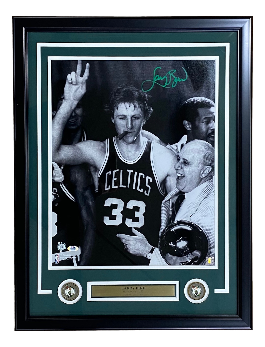 Larry Bird Signed Framed 16x20 Boston Celtics W/ Red Auerbach - Etsy