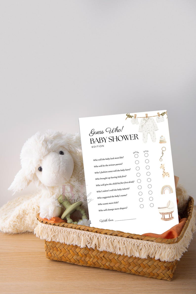 Guess Who? Baby Shower Game | Mom or Dad Questions | Instant Printable ...