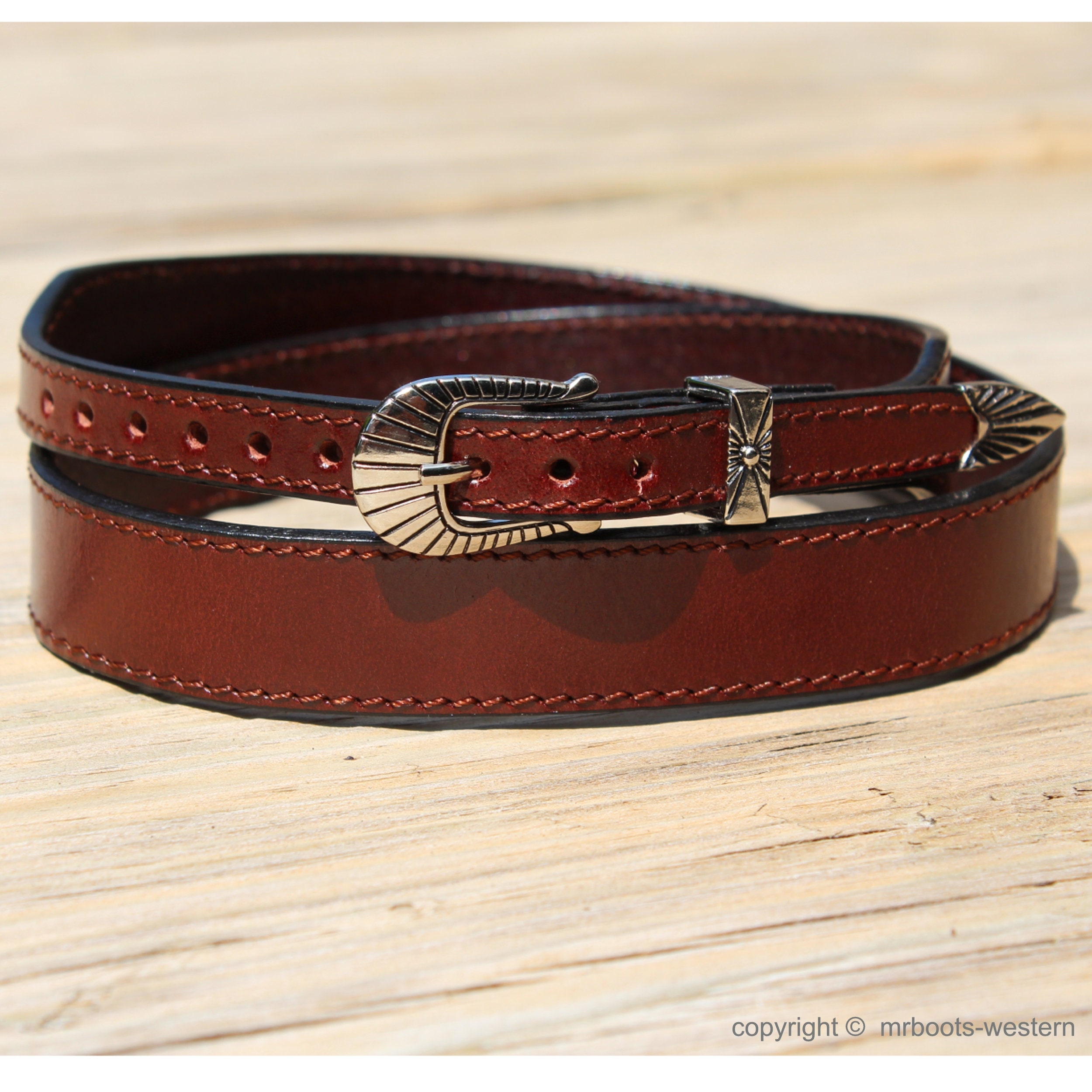 AU-LC-02-3-BRN Western Leather Hat Band for Cowboy Hats Plain Brown ...