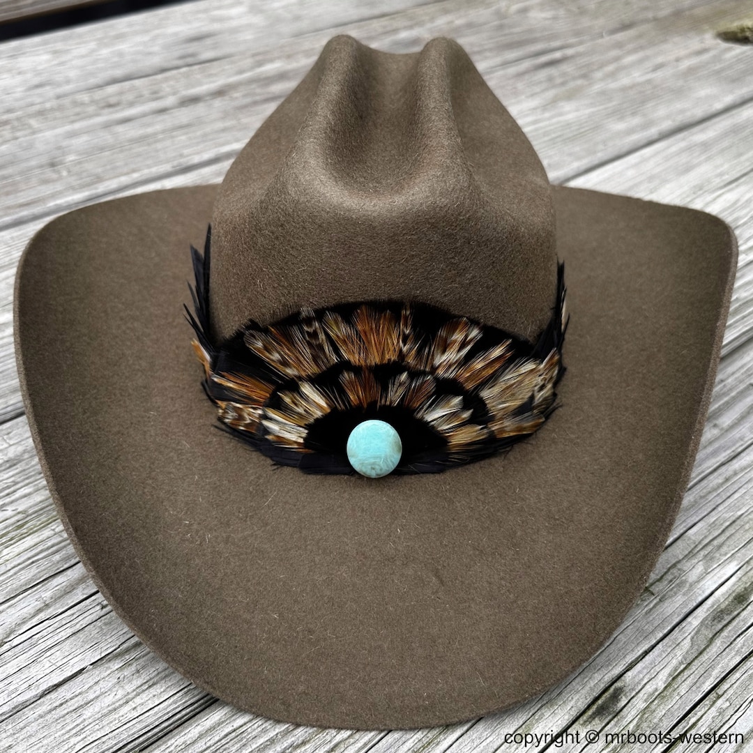 AU-FHB-03 Western Feather Hat Band for Cowboy Hats - Etsy