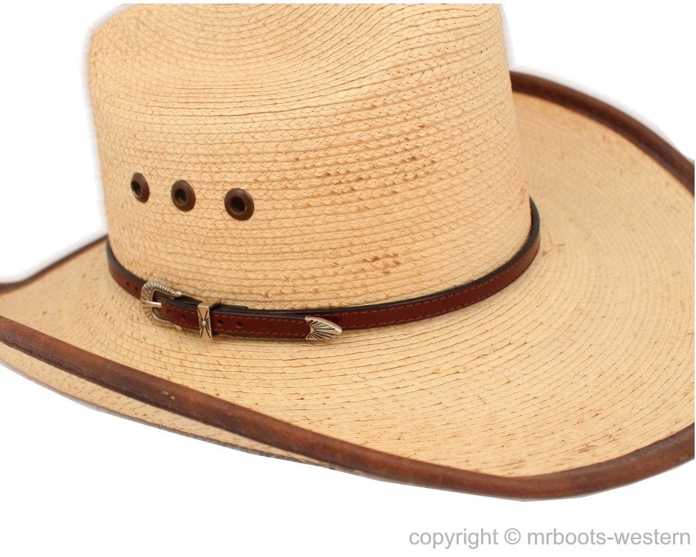 AU-LC-02-BR Western Leather Hat Band for Cowboy Hats Plain Brown ...