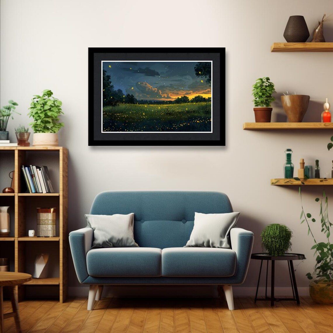 Fireflies at Twilight Poster - Lightning Bugs Artwork - Glowworms Art ...