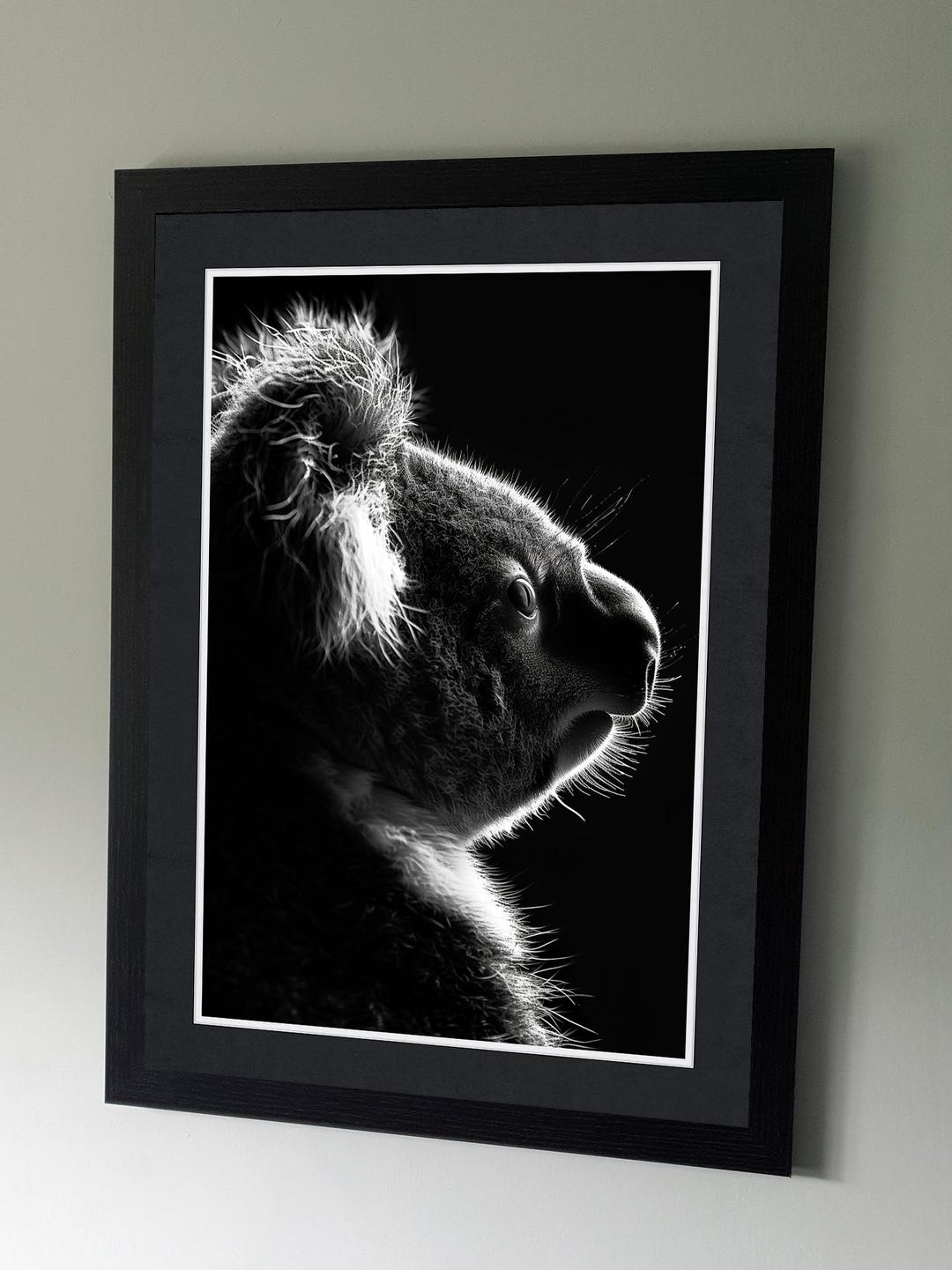 Koala Portrait - B&W Wildlife Photography Poster - Australia - Wall Art ...