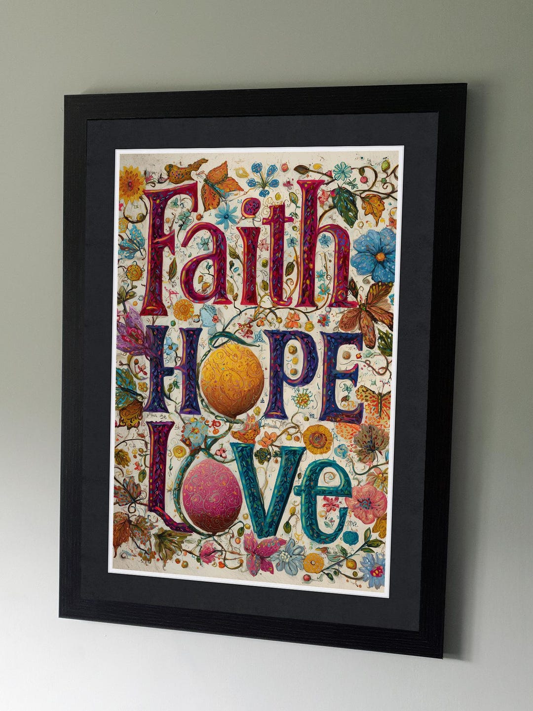Faith Hope Love Poster - Kitchen Artwork - Art for the Home - Bible ...