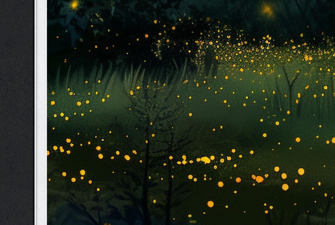 Fireflies at Twilight Poster - Lightning Bugs Artwork - Glowworms Art ...
