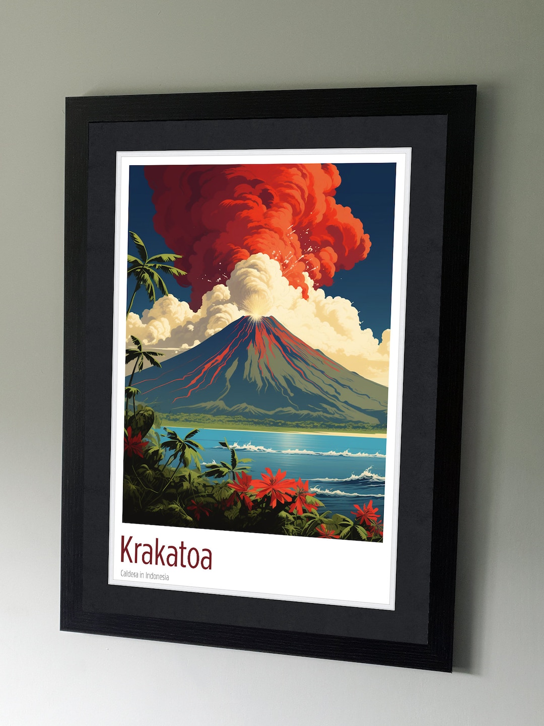 Krakatoa Volcano - Indonesia - Travel Poster - Etsy