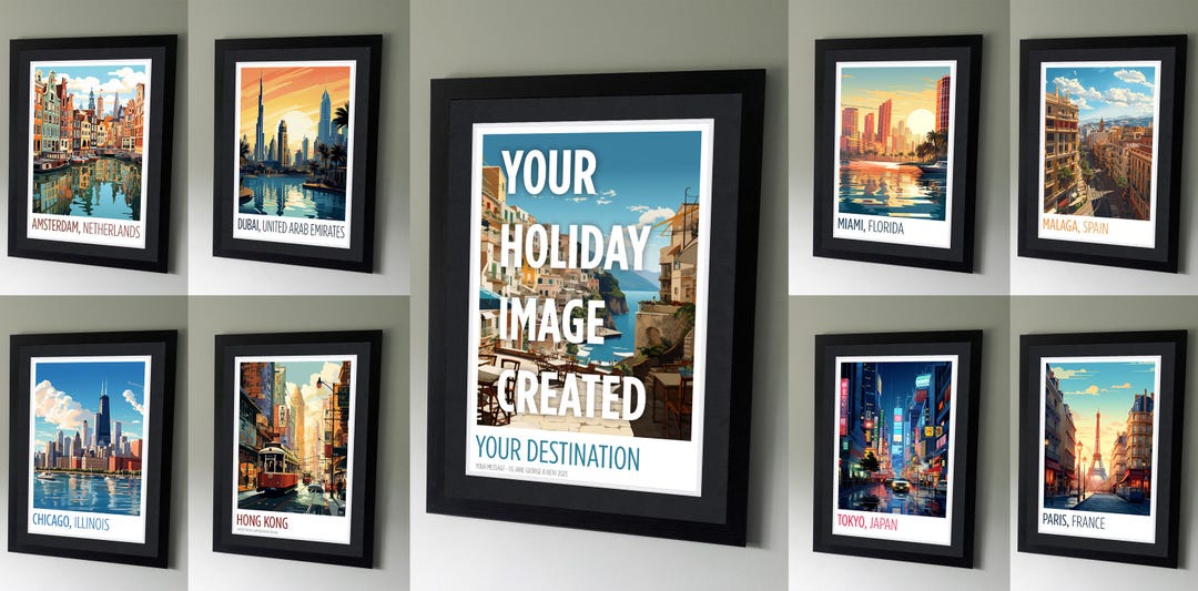 Custom Travel Poster - Your Holiday - Holiday Print - City Break ...