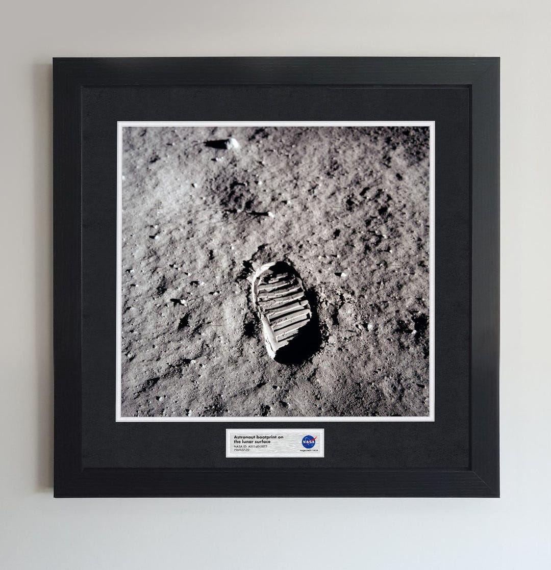 Astronaut Bootprint on Lunar Surface Poster - Apollo 11 - Footprint ...
