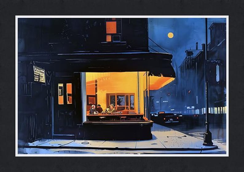 Nighthawks - Mixed up Masters - Edward Hopper - in Style of Painter ...