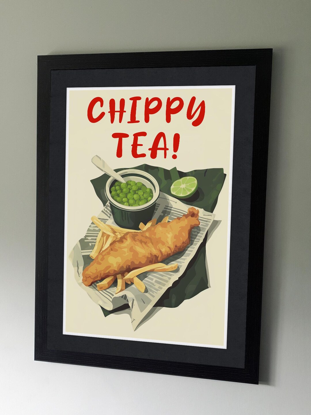 Chippy Tea Poster - Fish and Chips Artwork - Traditional British ...