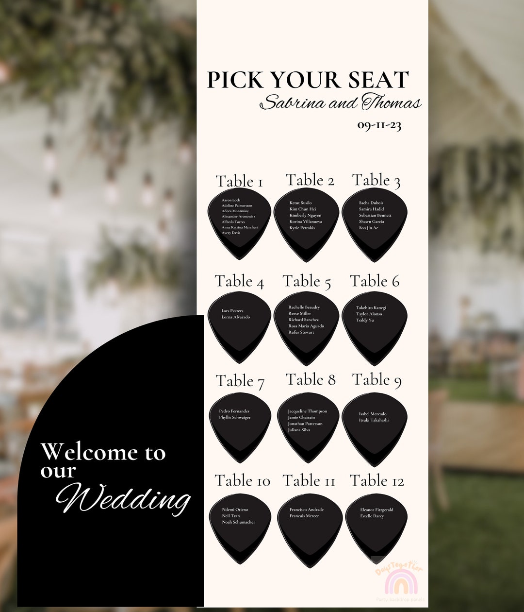 Pick Your Seat Wedding Signage Modern Wedding Seating Chart Sign ...