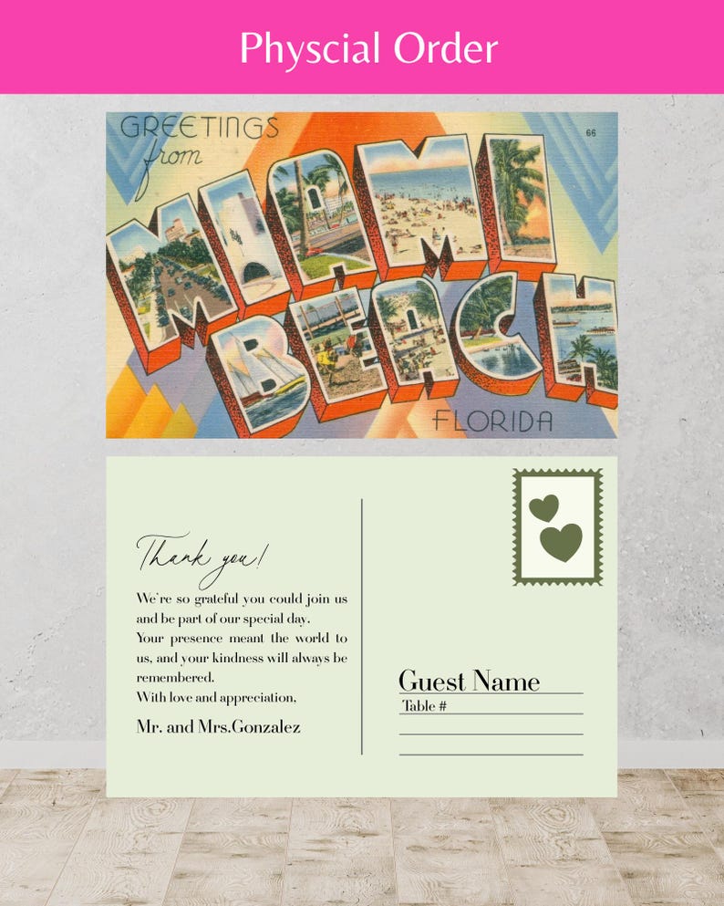 Custom Wedding Postcard Seating Chart, Custom Travel Theme Wedding ...