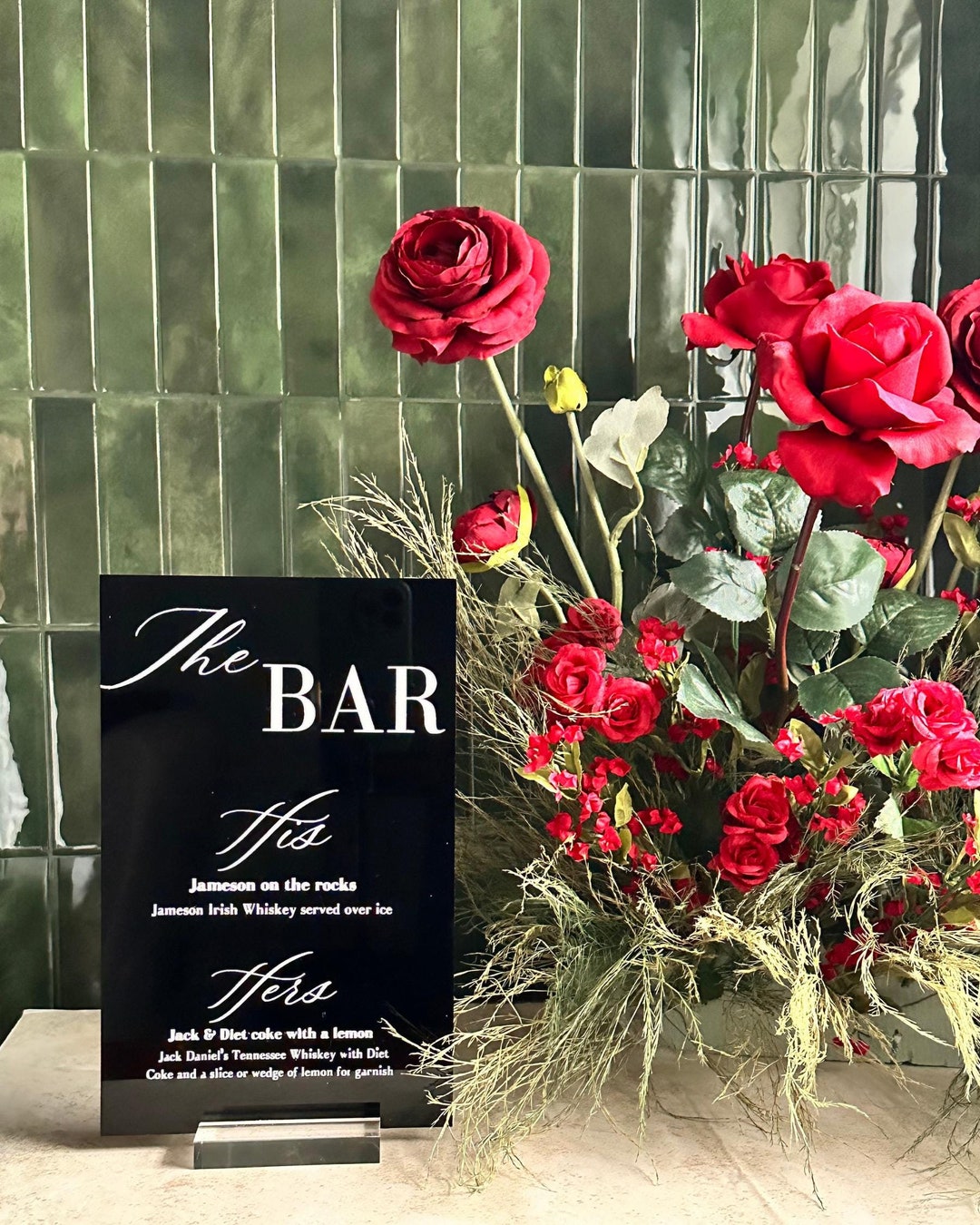 The Bar Menu, Wedding Bar Sign, Modern Bar Sign, His & Hers Bar Sign ...