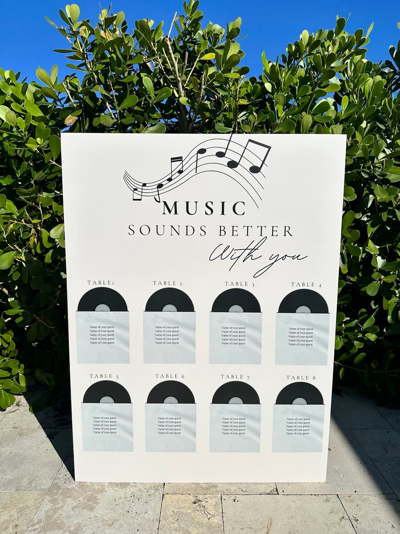 Music Seating Wedding Signage Modern Wedding Seating Chart - Etsy